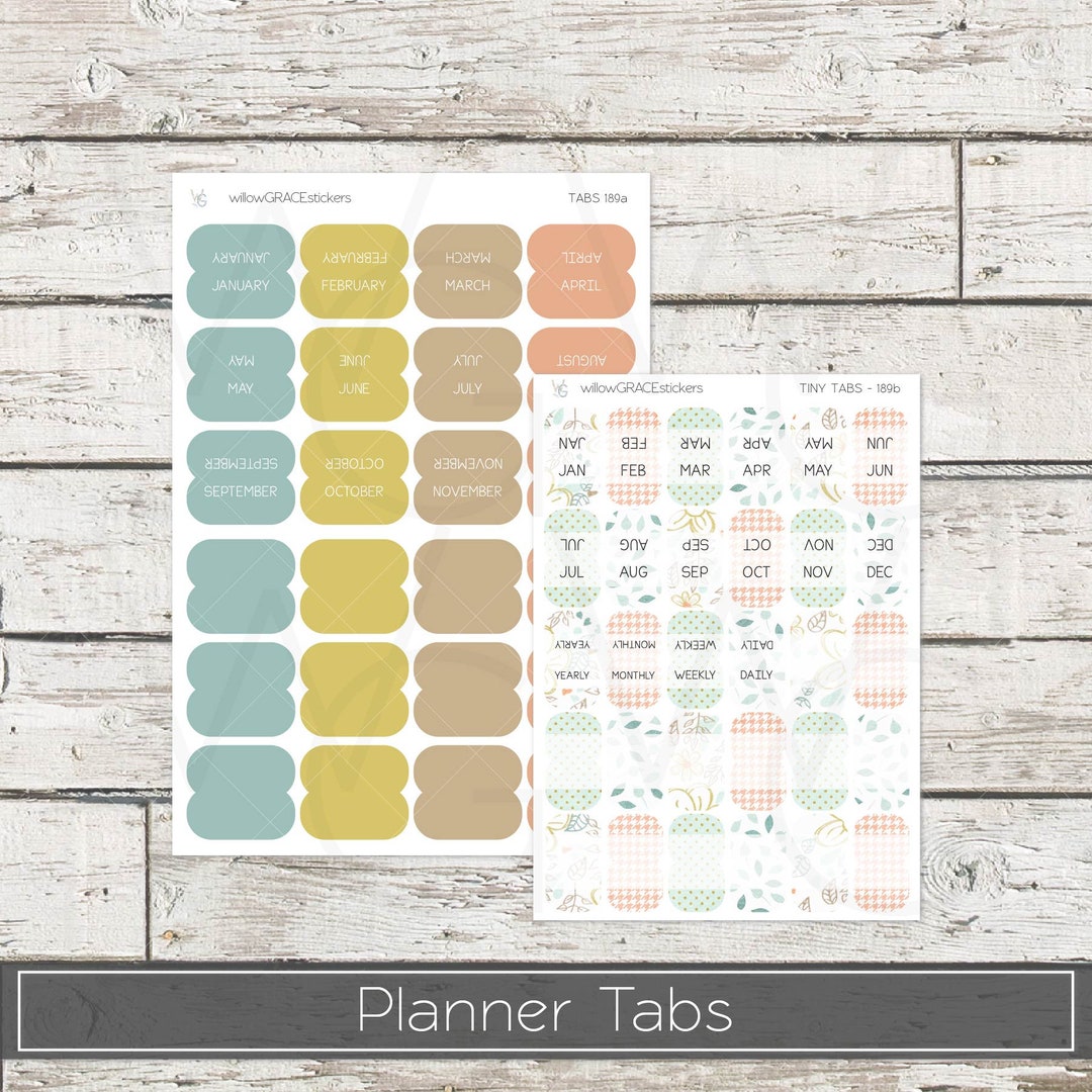 Planner Tabs Tab Stickers Planner Stickers TB-189 - Etsy