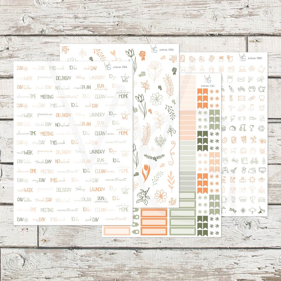 Planner Stickers Extras Icons Planner Stickers EX-109 - Etsy