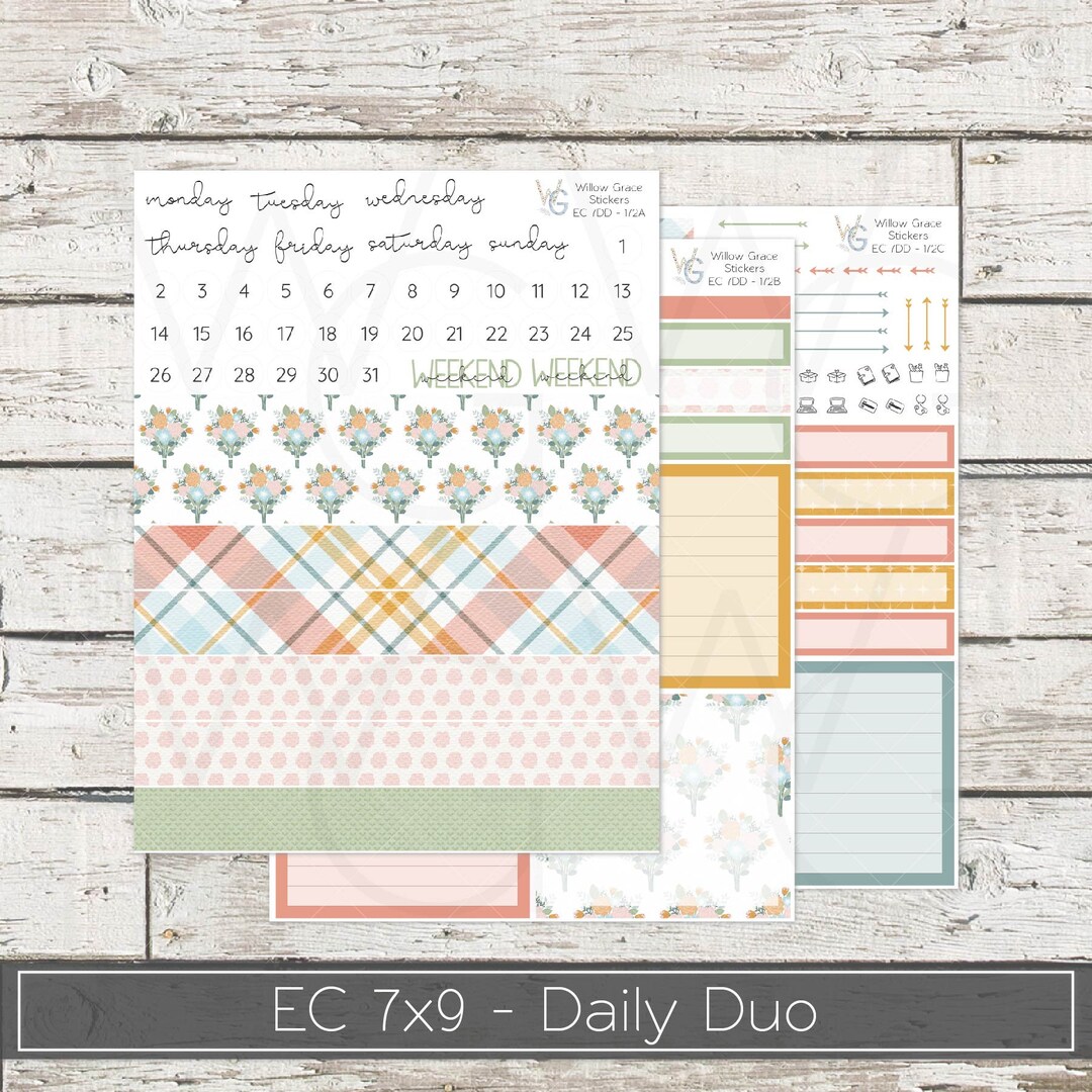 Planner Stickers EC 7x9 Daily Duo Sticker Kit DD7-172 - Etsy