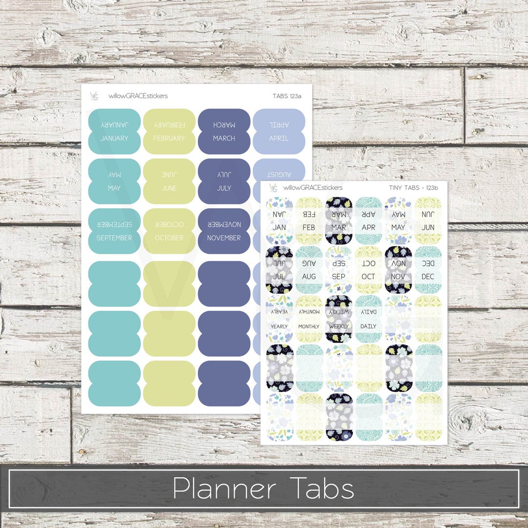 Planner Tabs Tab Stickers Planner Stickers TB-123 - Etsy