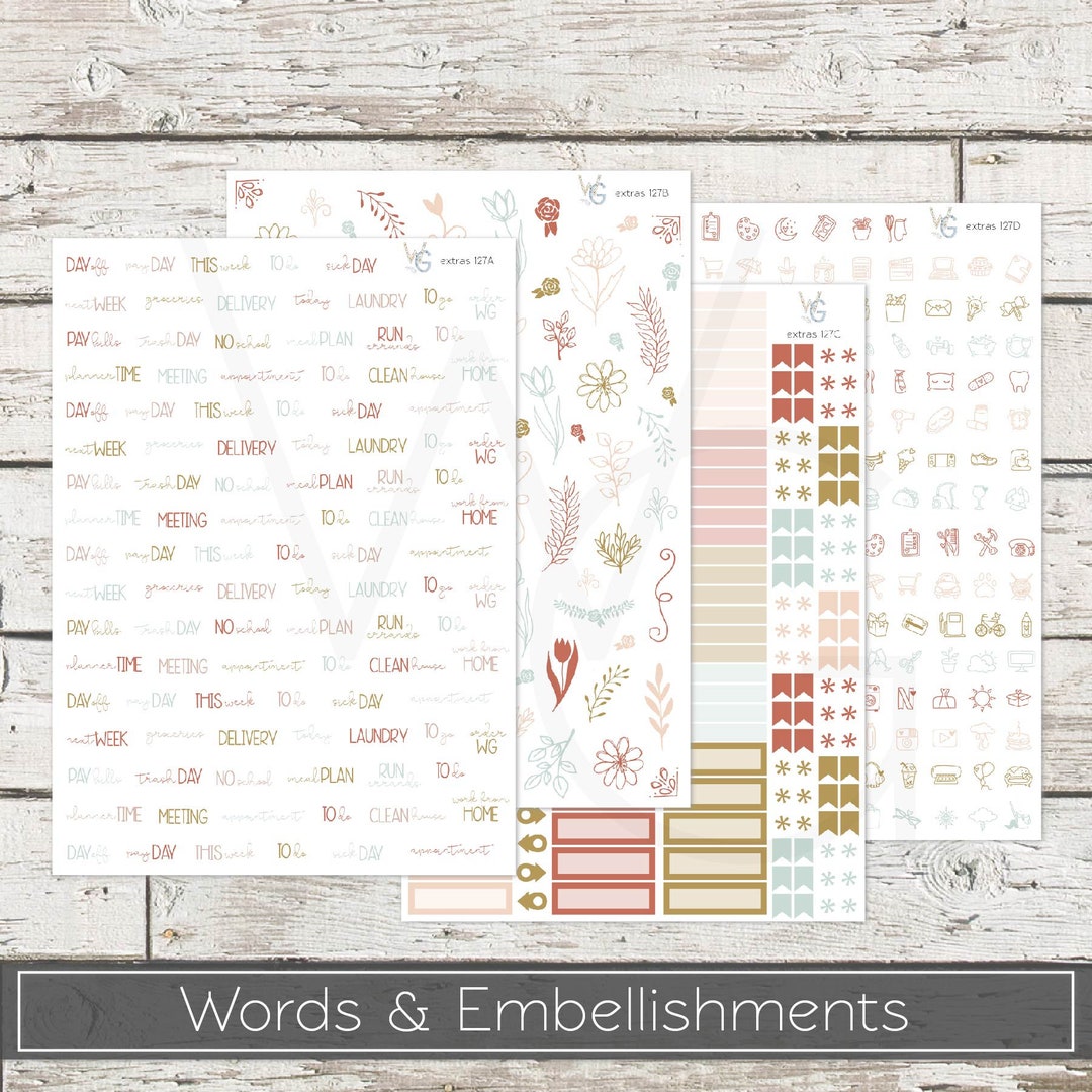 Planner Stickers Extras Icons Planner Stickers EX-127 - Etsy