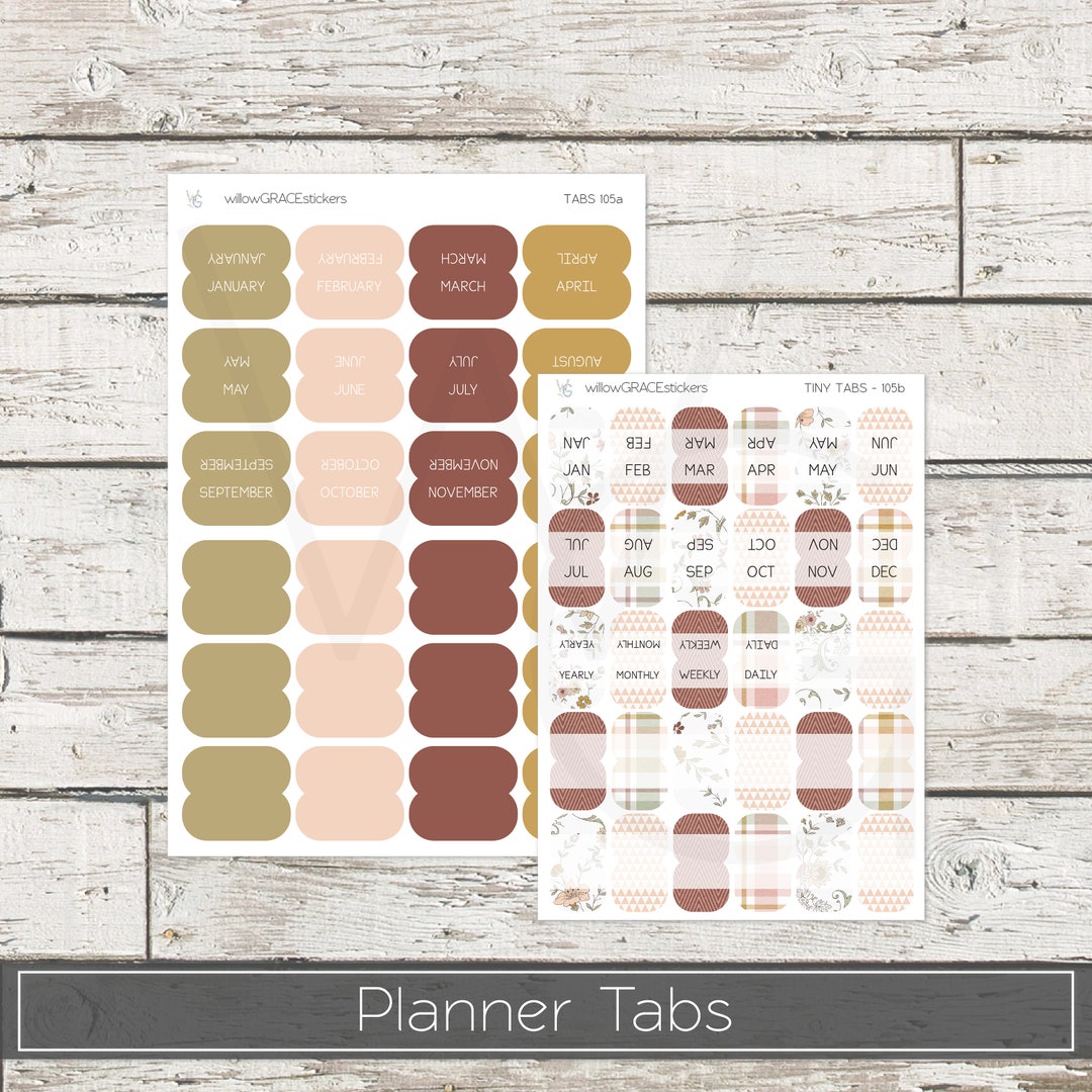 Planner Tabs Tab Stickers Planner Stickers TB-105 - Etsy