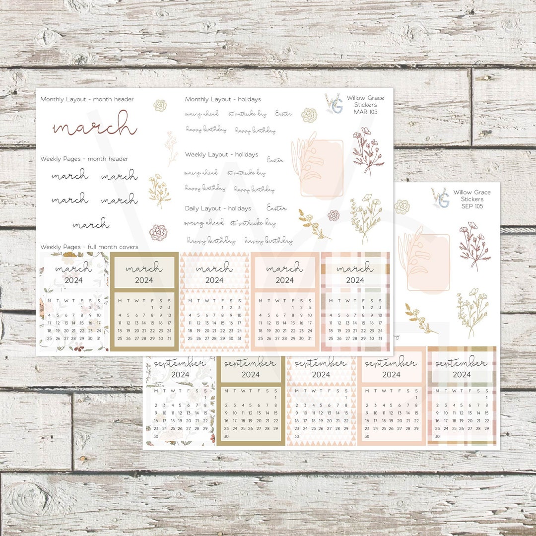 Planner Stickers Monthly Basics Sticker Kit Planner Stickers MB-105 - Etsy