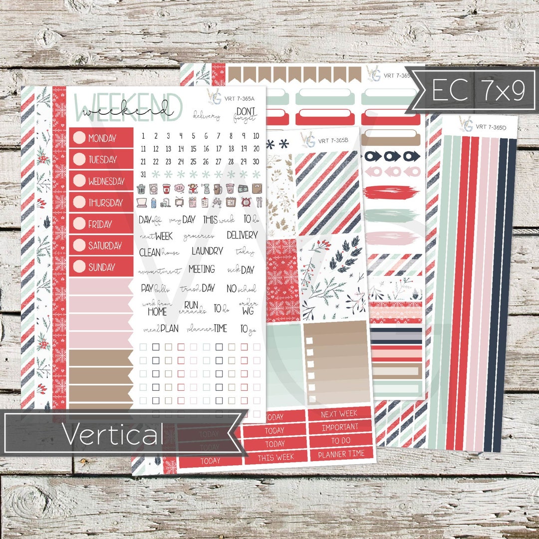 Planner Stickers Vertical Sticker Kit Weekly Sticker Kit - Etsy