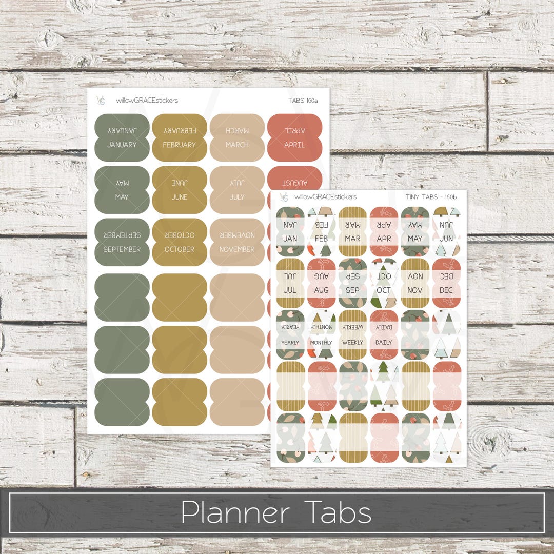 Planner Tabs Tab Stickers Planner Stickers TB-160 - Etsy
