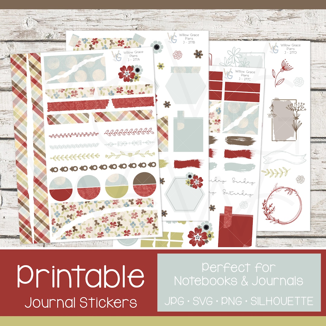Printable Journaling Stickers | Planner Stickers | JOUR-277 - Etsy