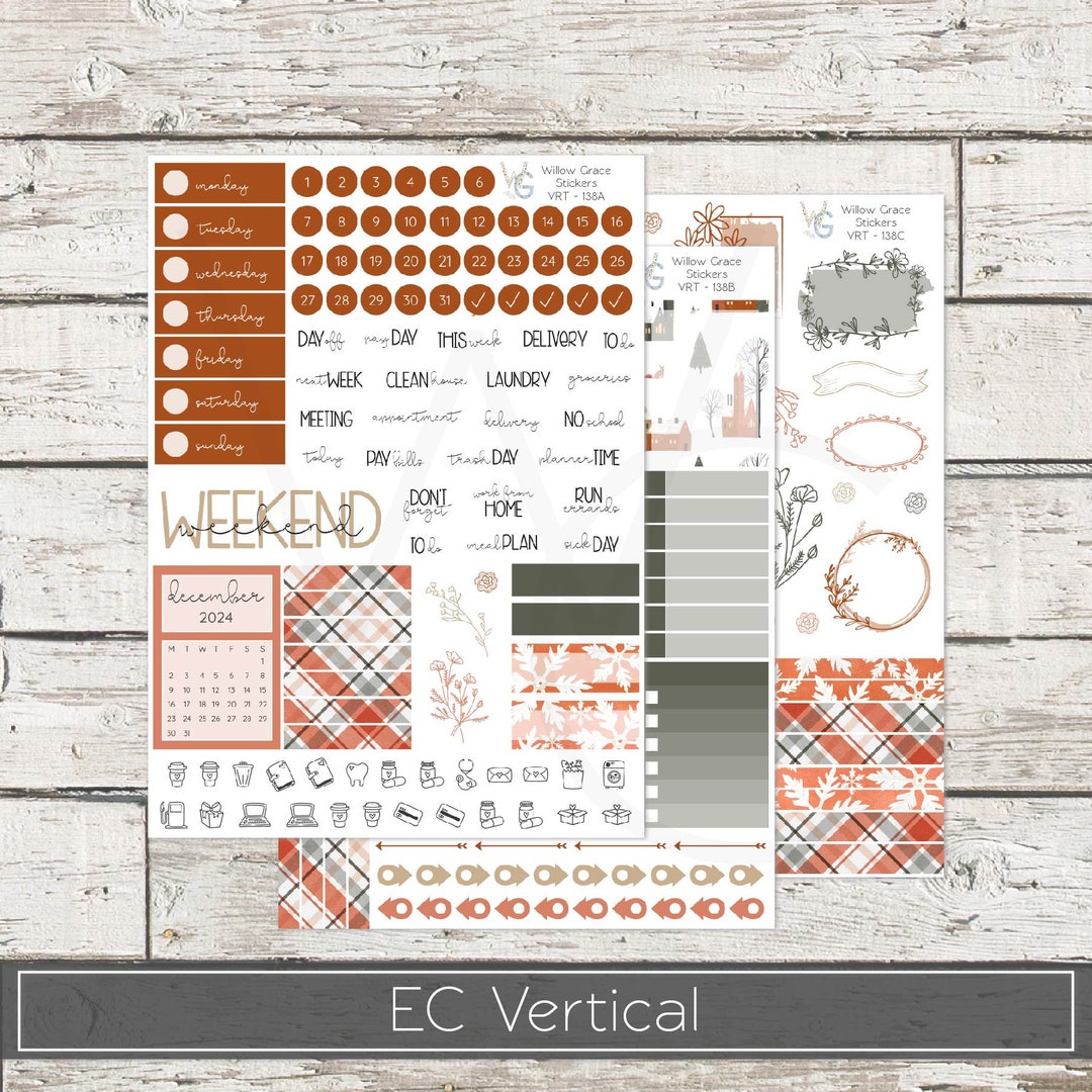 Planner Stickers EC Vertical Planner Stickers Weekly Sticker Kit 7-138 ...