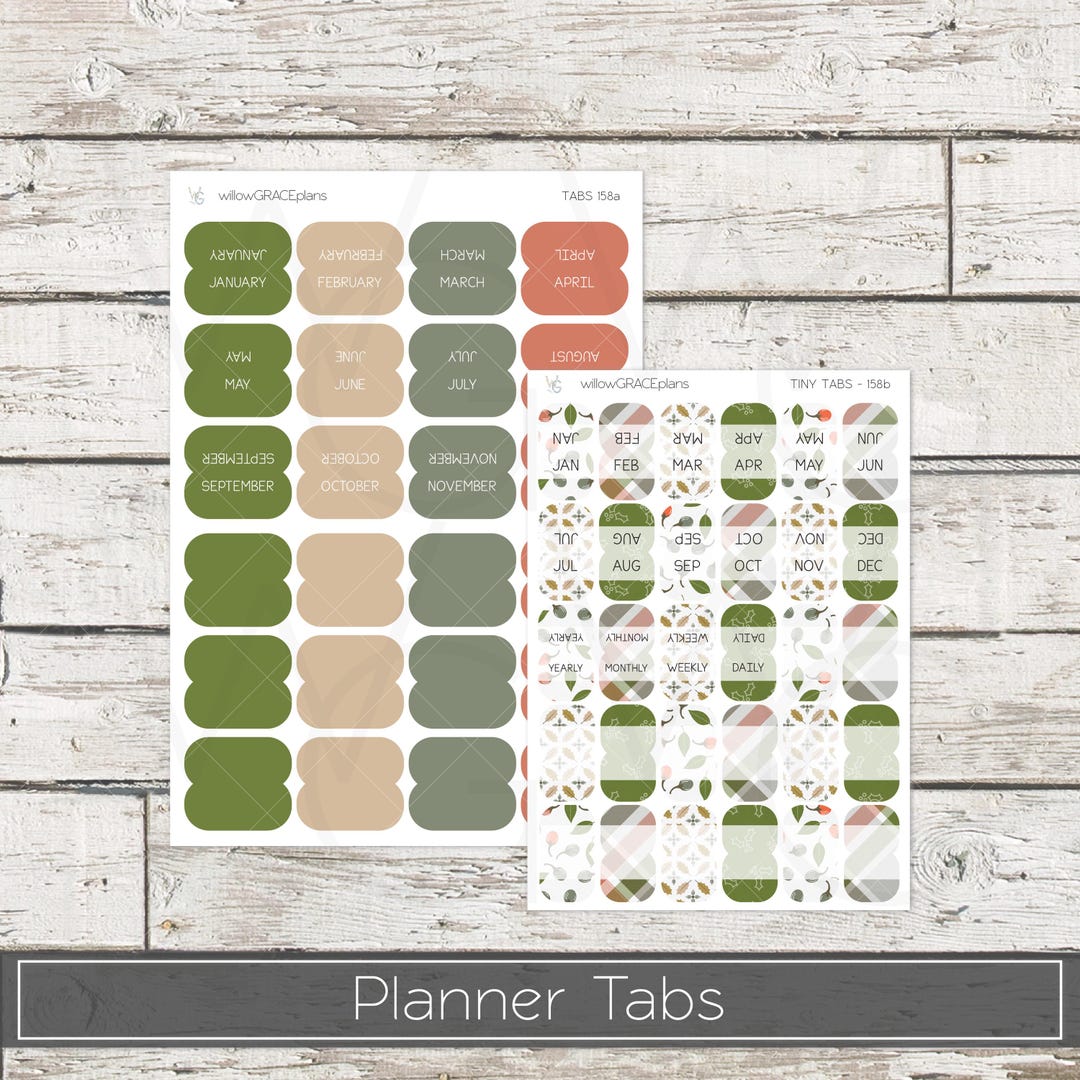 Planner Tabs Tab Stickers Planner Stickers TB-158 - Etsy