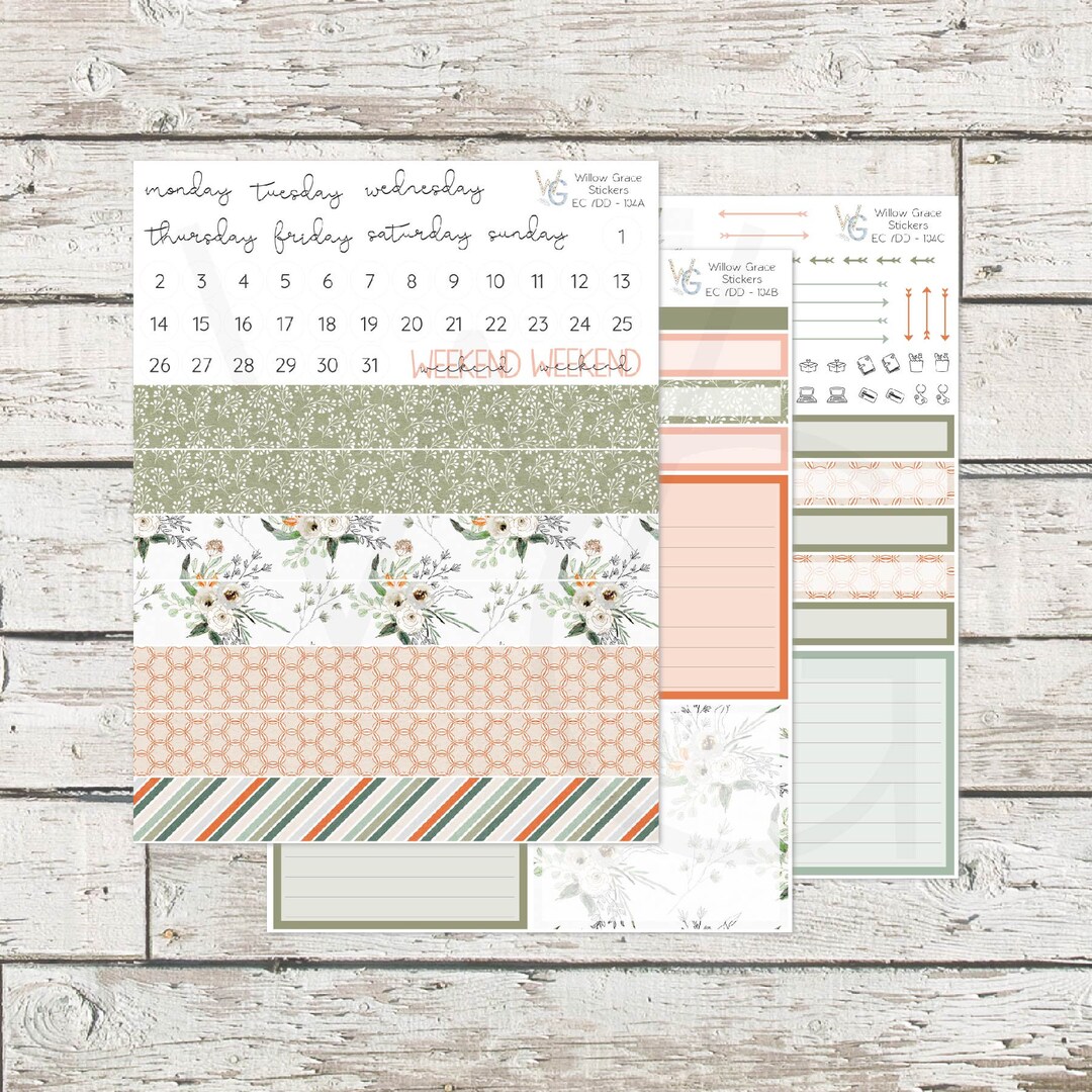 Planner Stickers EC 7x9 Daily Duo Sticker Kit DD7-104 - Etsy