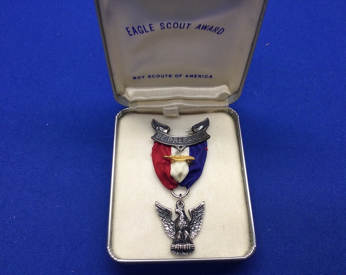Boy Scouts of America Vintage Eagle Scout Award Medal Sterling Silver ...
