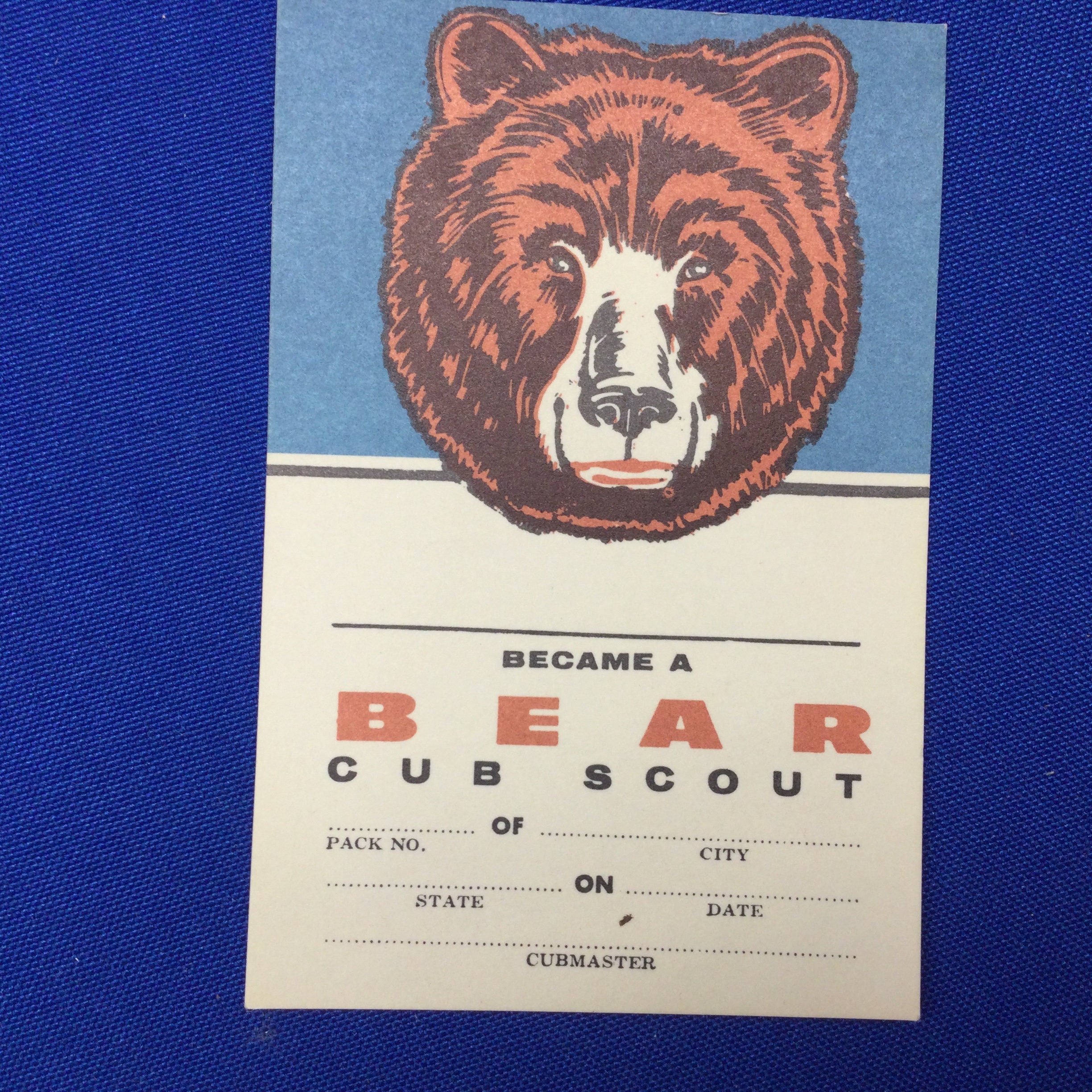 1970's Cub Scout Rank Cards New Unissued Wolf, Bear, Webelos Award ...