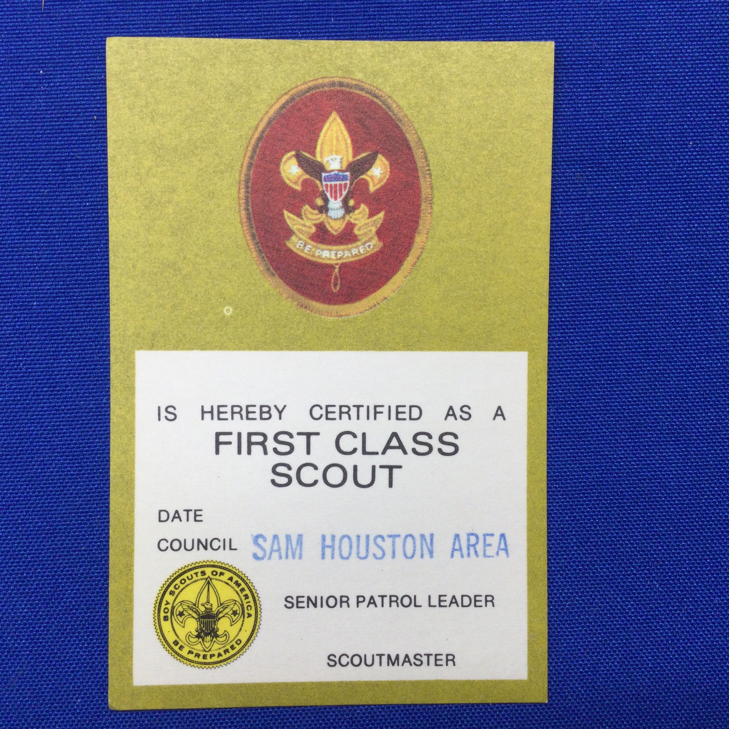 Boy Scout Rank Cards From 1970's Scout, Tenderfoot, 2nd Class, 1st ...