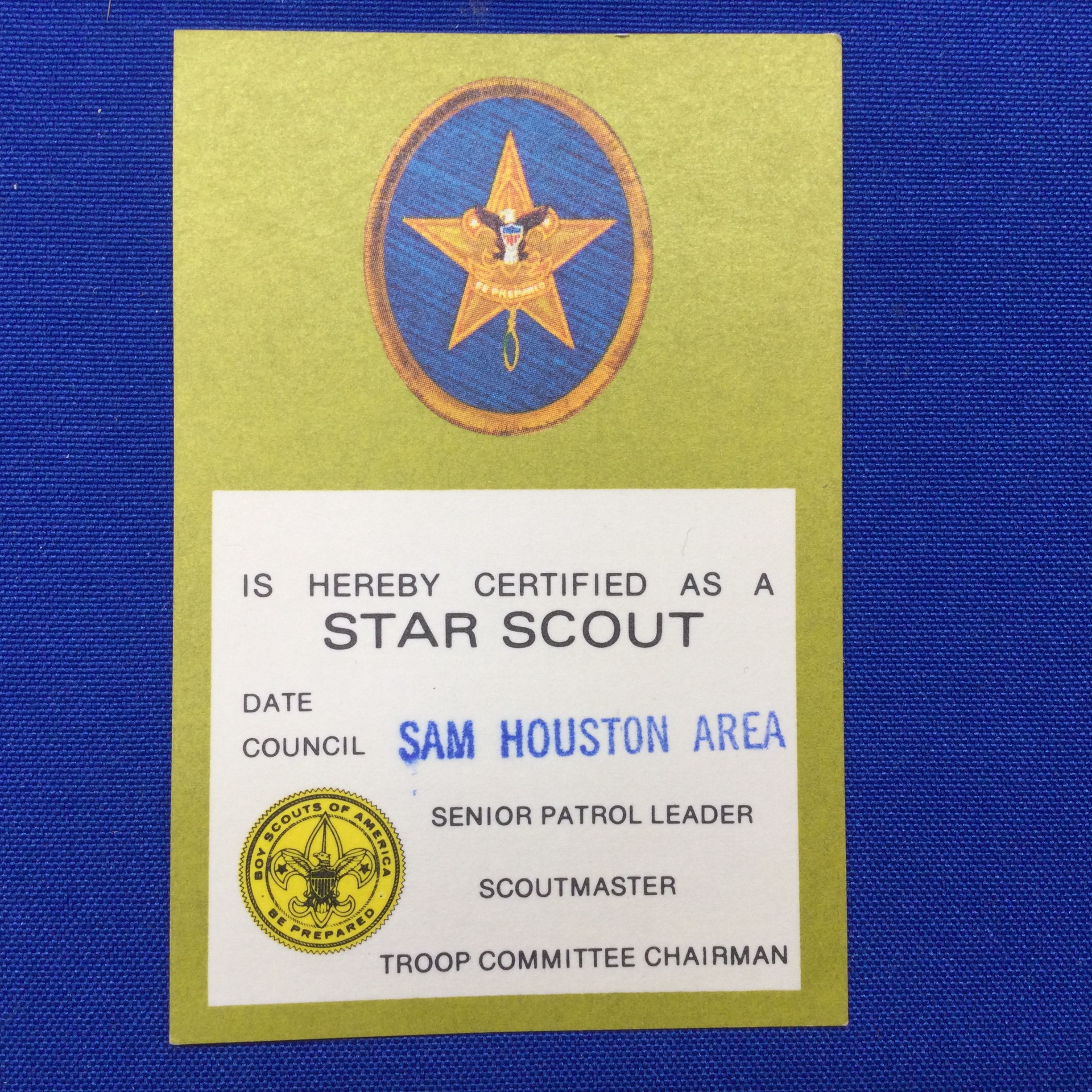 Boy Scout Rank Cards From 1970's Scout, Tenderfoot, 2nd Class, 1st ...