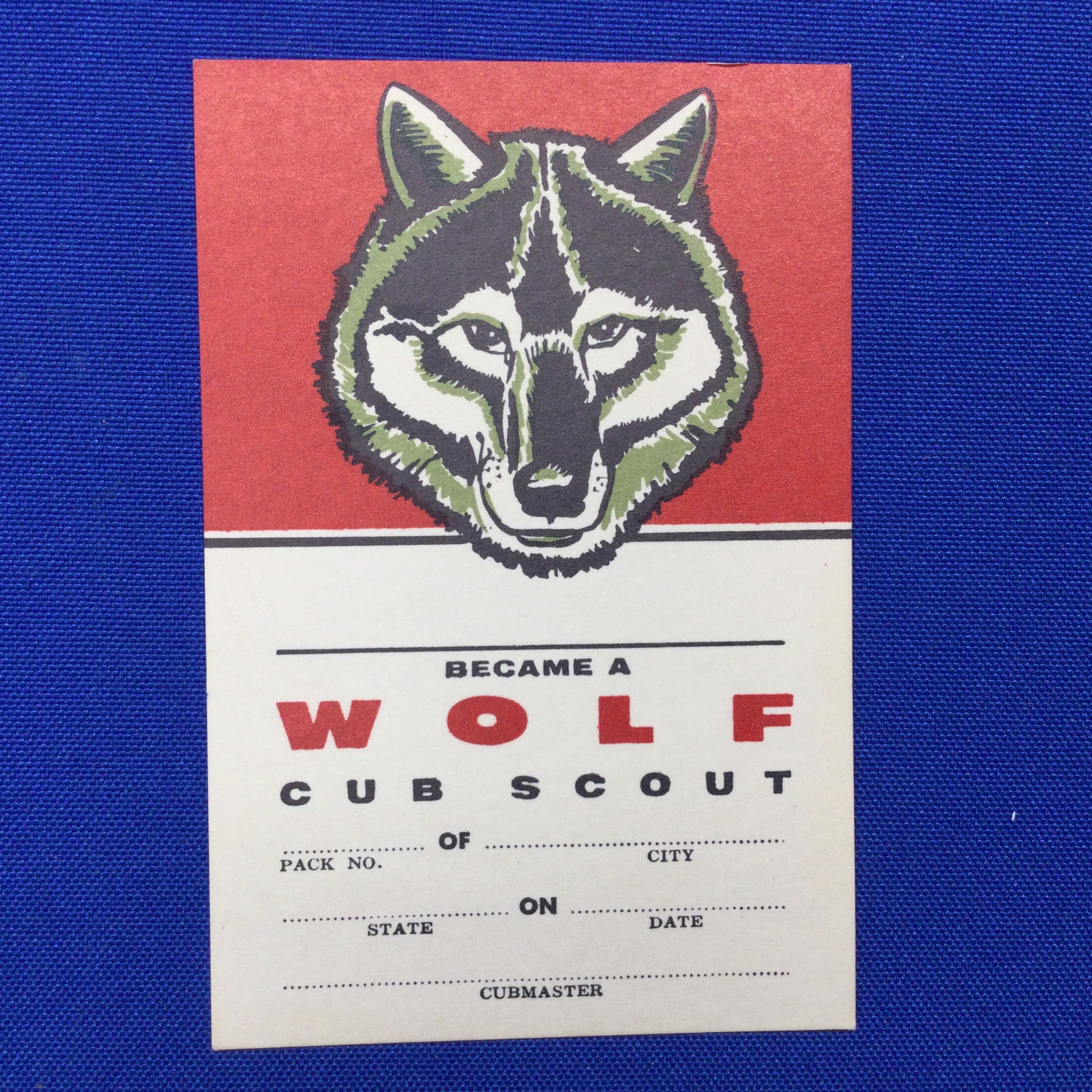 1970's Cub Scout Rank Cards New Unissued Wolf, Bear, Webelos Award ...