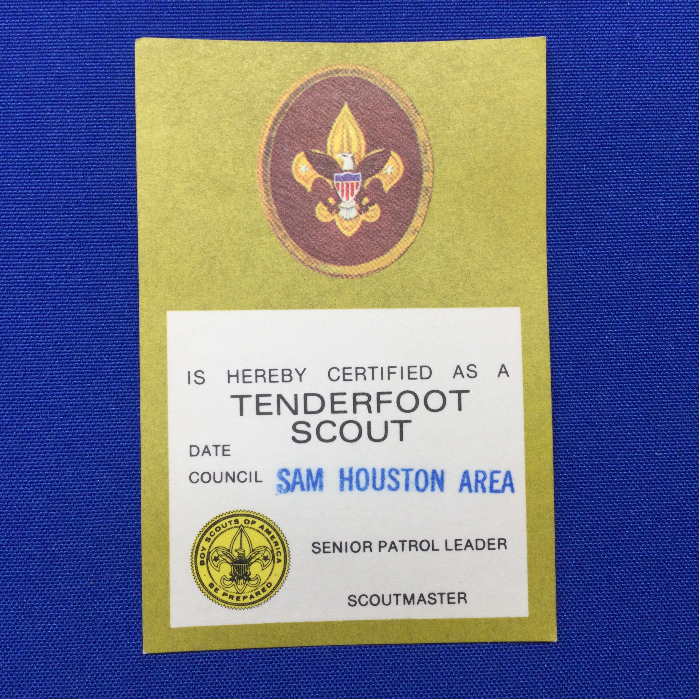Boy Scout Rank Cards From 1970's Scout, Tenderfoot, 2nd Class, 1st ...