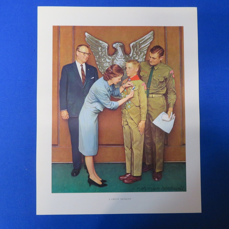 Norman Rockwell Boy Scout Print A Great Moment 11"x14" Eagle Scout ...