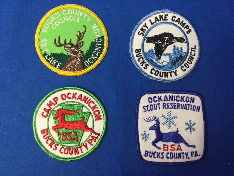 Boy Scout Four Vintage Bucks County PA Camp Patches Sky Lake & Ockanickon - Etsy