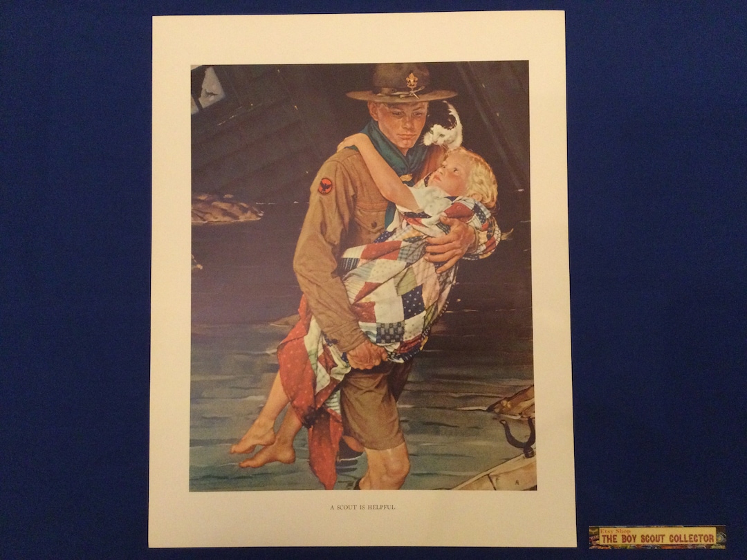 Norman Rockwell Boy Scout Print A Scout is Helpful 11"x14" - Etsy