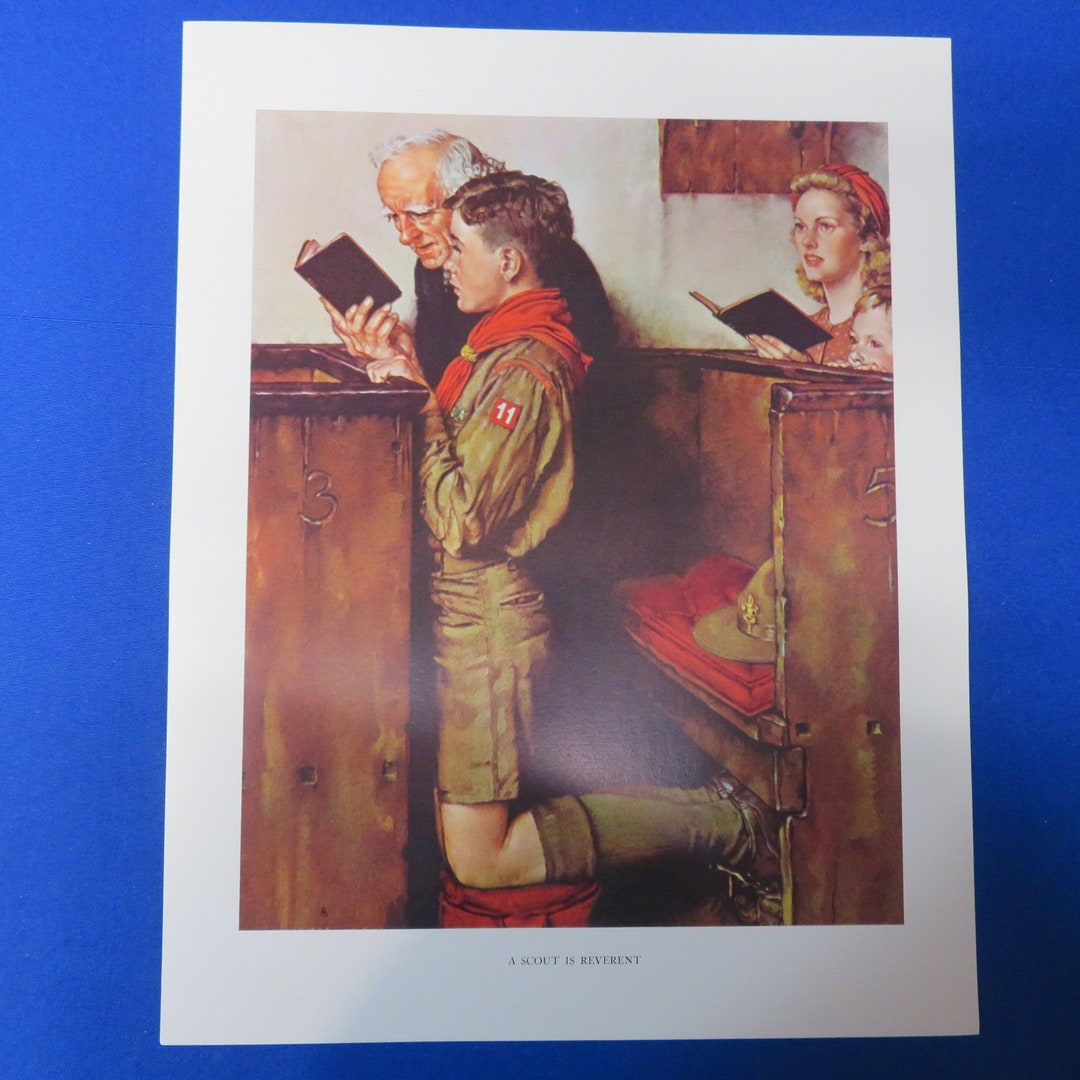 Norman Rockwell Boy Scout Print A Scout is Reverent 11"x14" - Etsy