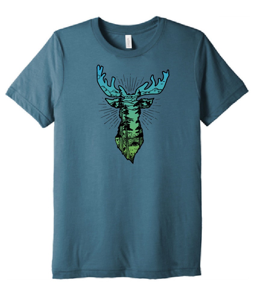 Deer Color Blended T-shirt - Etsy