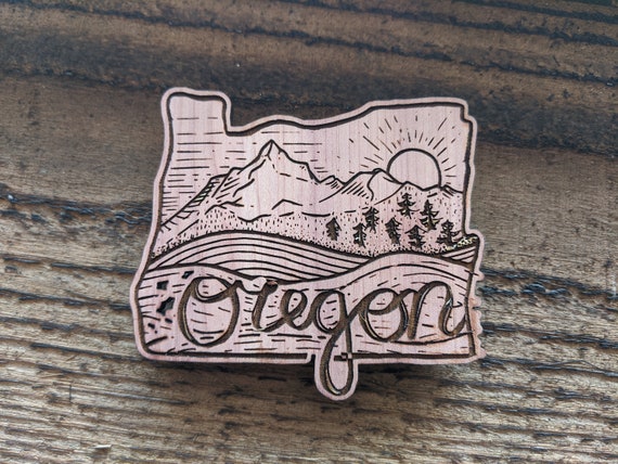 Home & Living Wooden Oregon Magnet Refrigerator Magnets etna.com.pe