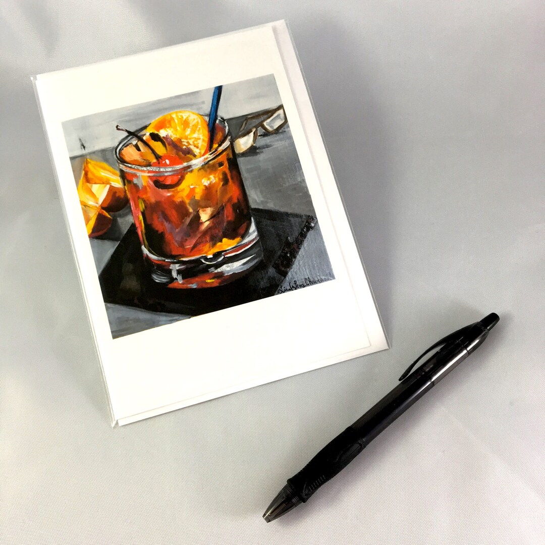 Old Fashioned Cocktail Greeting Card - Etsy