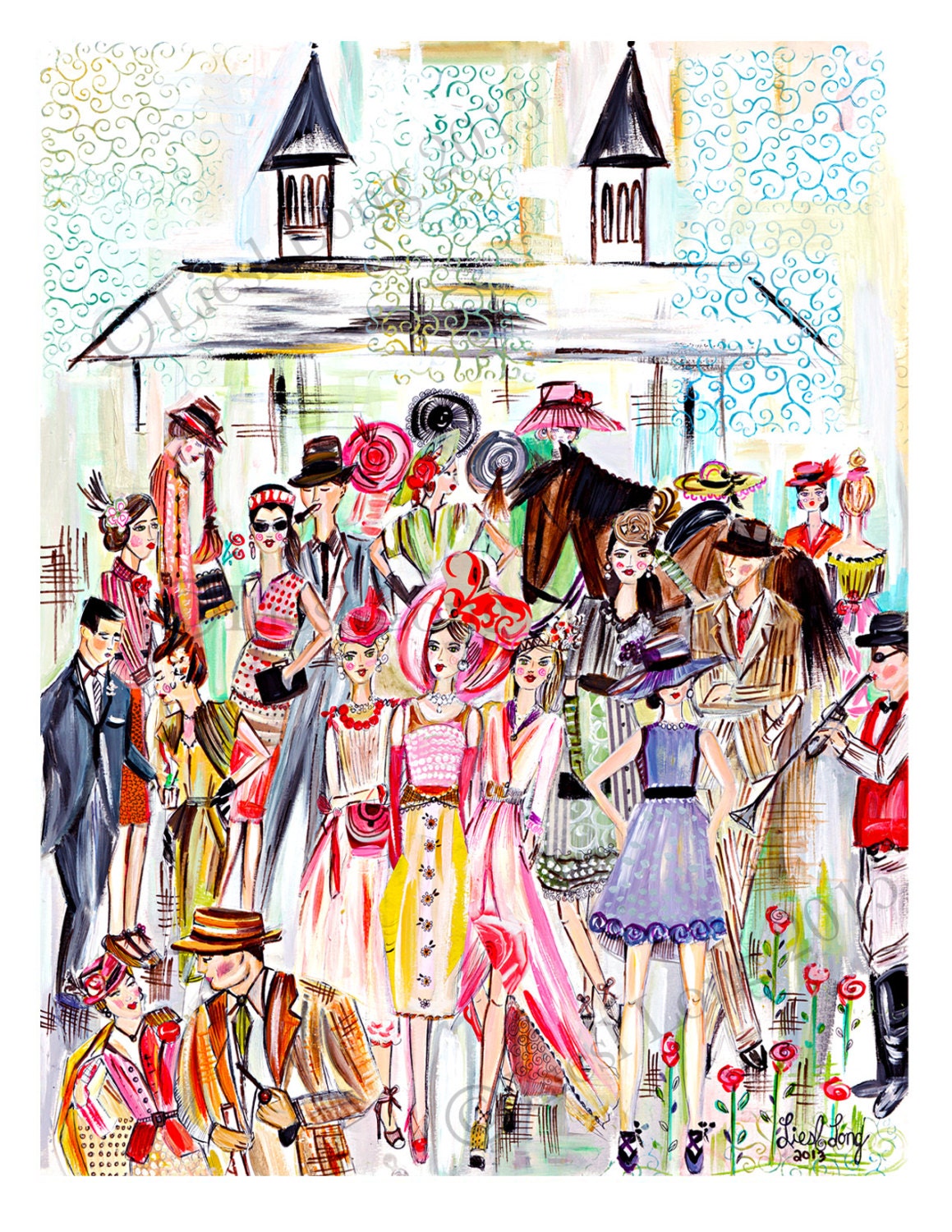 2013 - Kentucky Derby Design, Greeting Card - Etsy