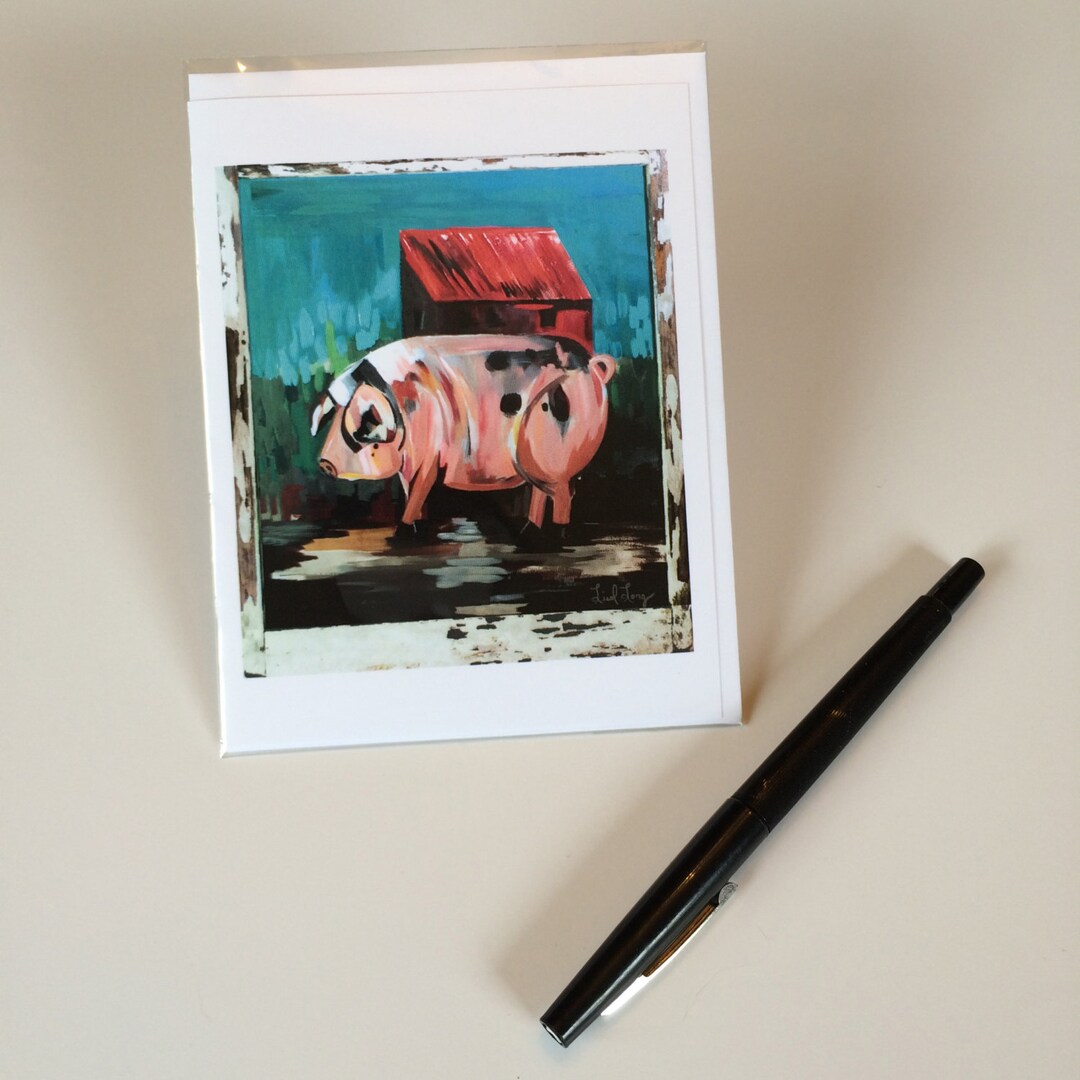2014 - Pig Design, Greeting Card (farm Animal Collection) - Etsy