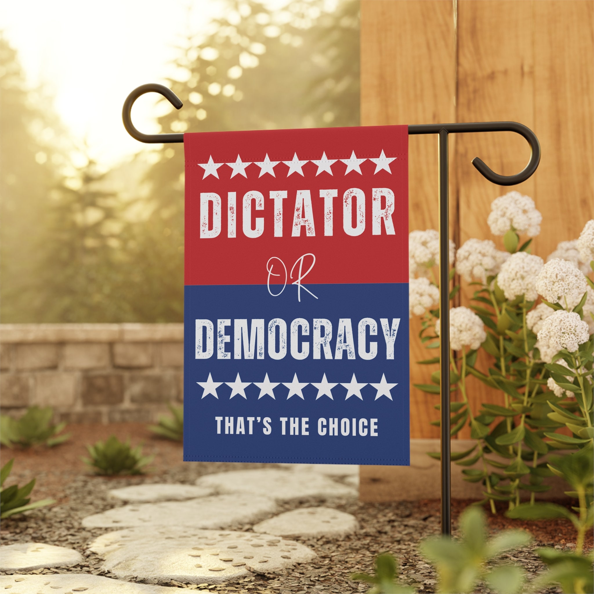 Dictator or Democracy Garden Flag, Vote Blue, Vote Democrat, Save ...