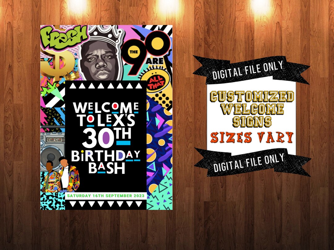 Customizable 90s Welcome Sign - Etsy