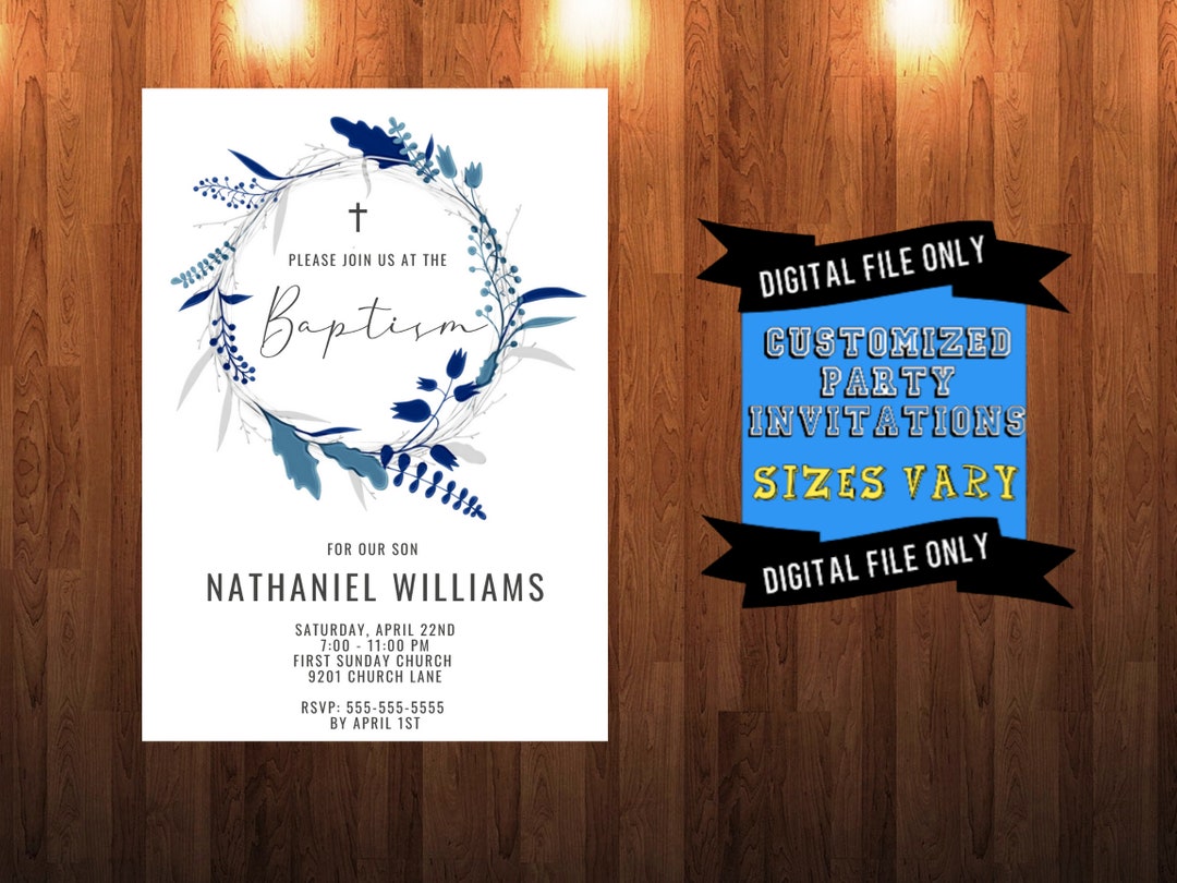 Customized Baptism Invitation - Etsy