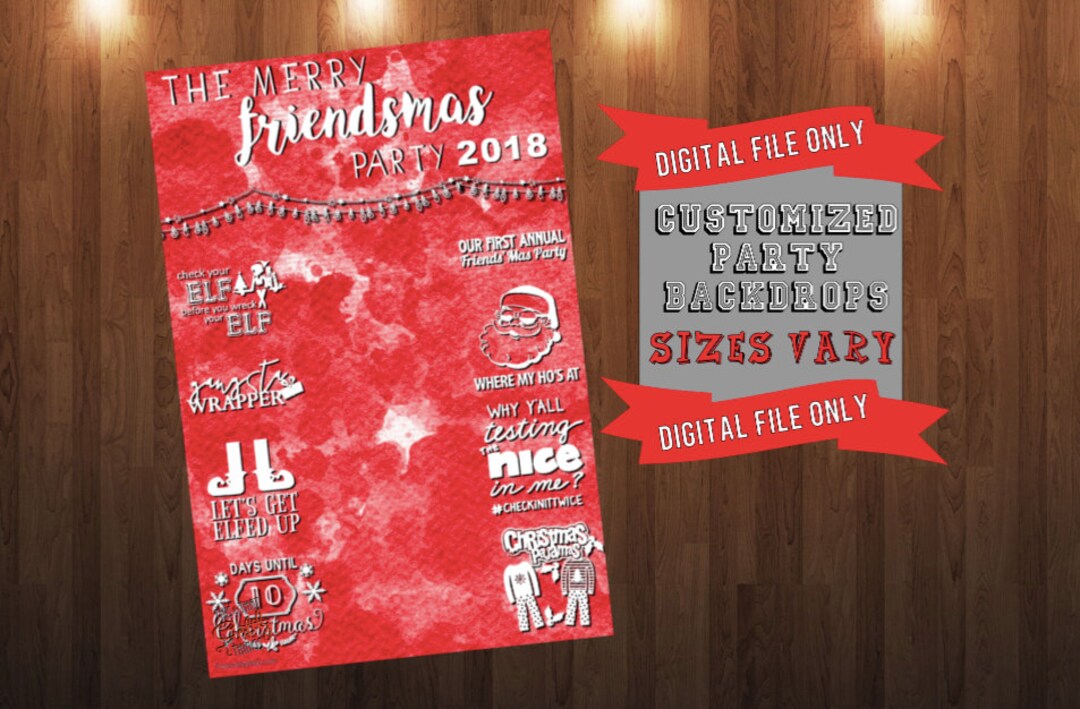 Customized Friendsmas Party Backdrop - Etsy