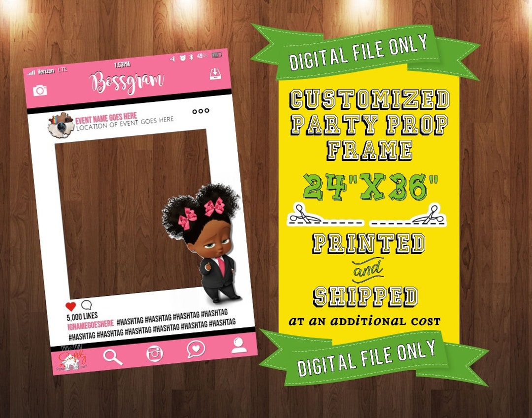 Customized Boss Baby Social Media Party Prop Frame - Etsy