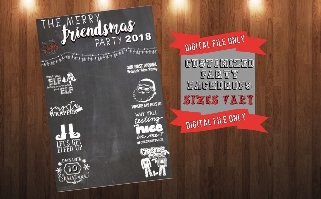 Customized Friendsmas Party Backdrop - Etsy