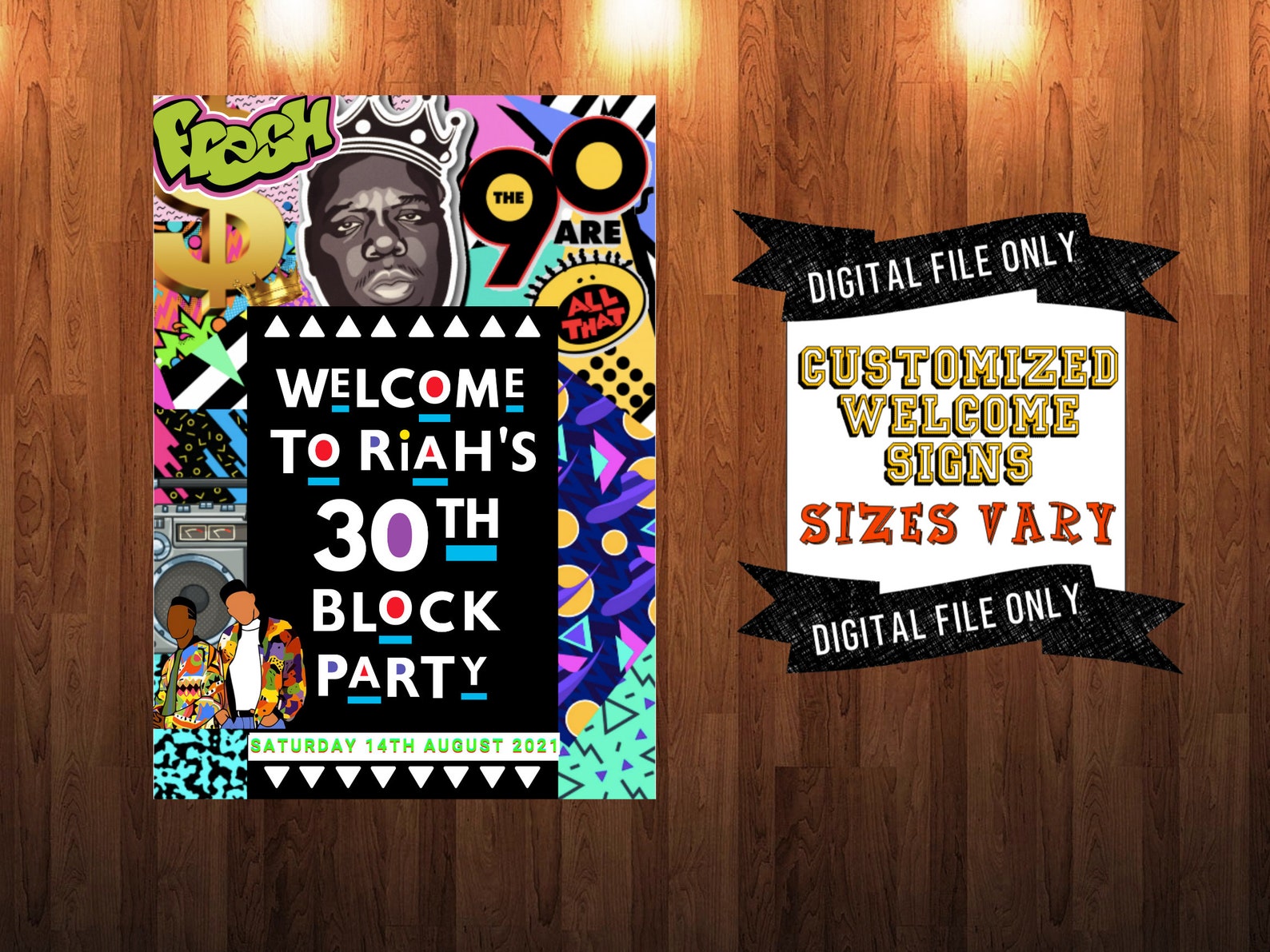 Customizable 90s Welcome Sign - Etsy