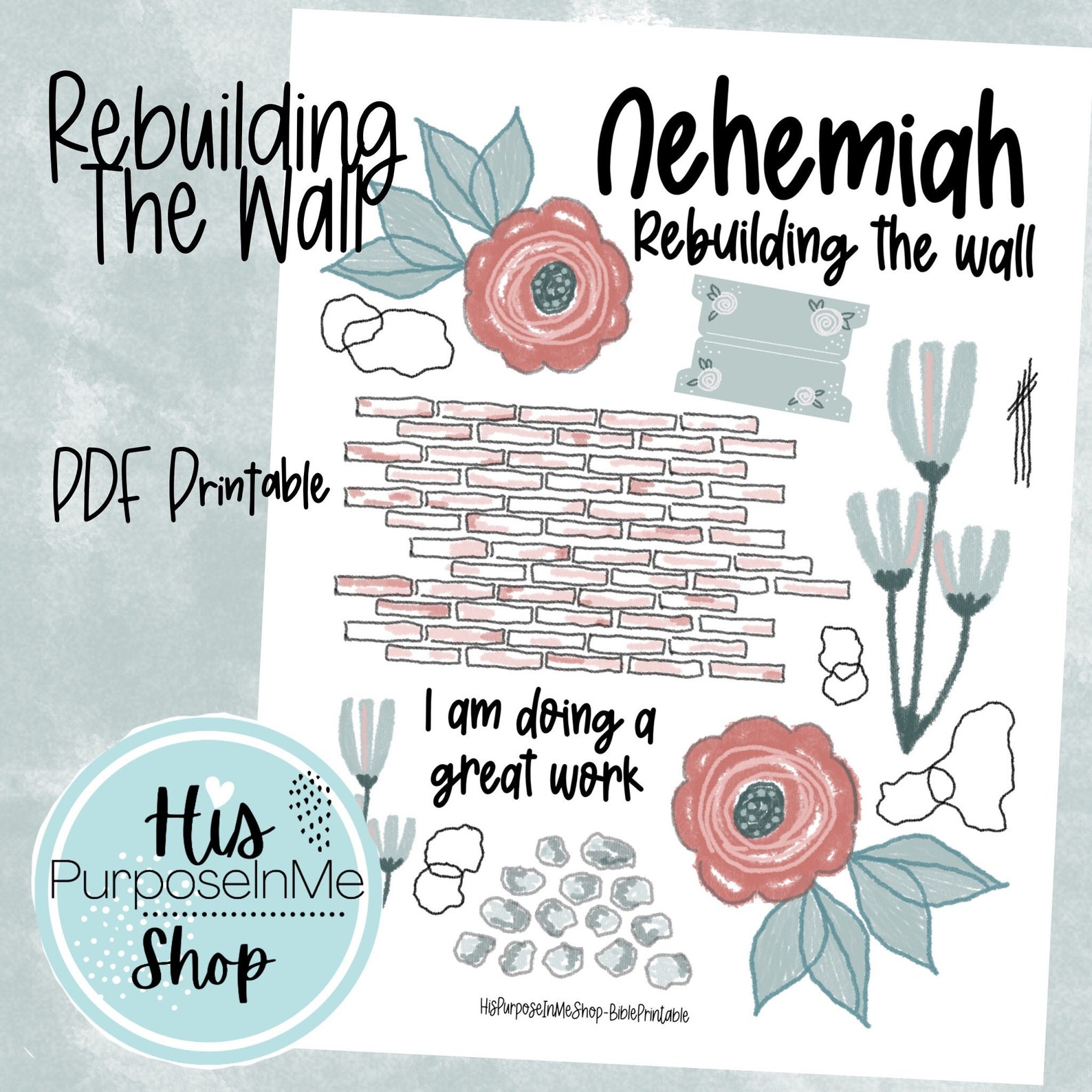 Nehemiah Bible Printable - Bible Journaling - Traceable Printable ...