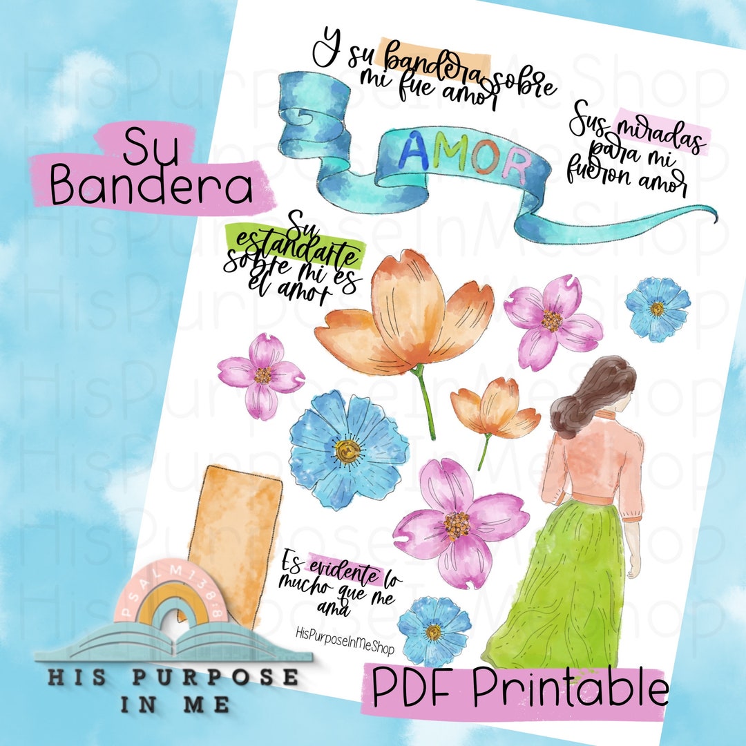 Su Bandera - Bible Journaling - Printable - Bible Study - God - Faith ...