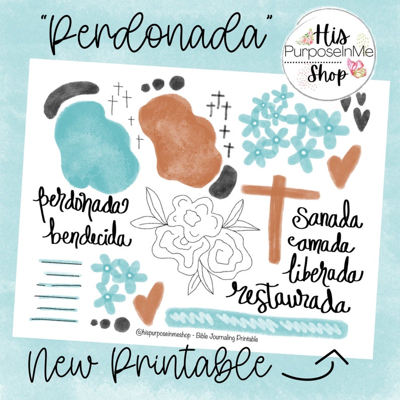 Perdonada - Bible Journaling - Printable - Bible Study - God - Faith ...