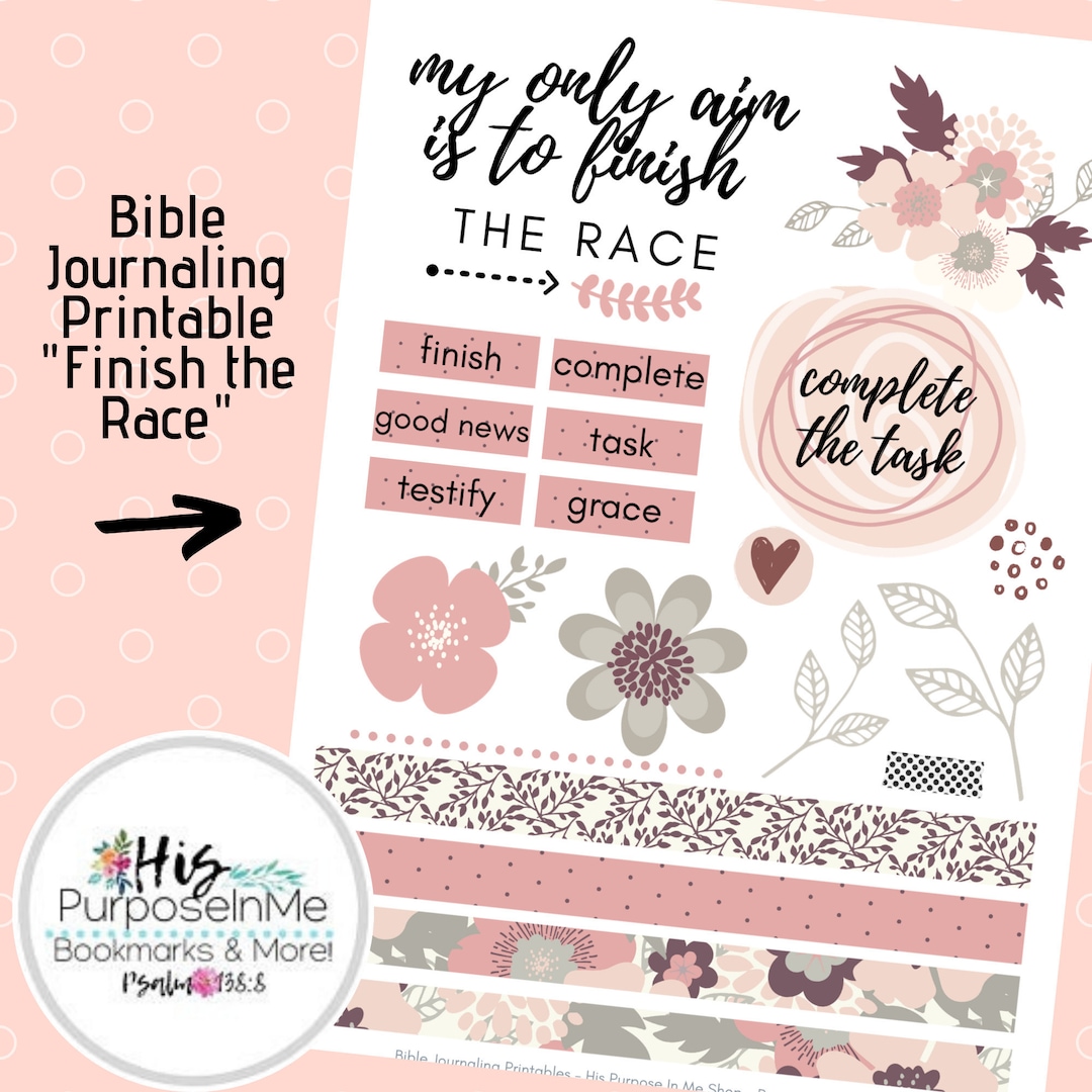 Finish the Race - Bible Journaling - Printable - Bible Study - God ...