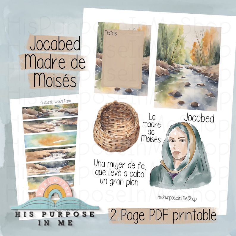 Jocabed Madre De Moisés - Bible Journaling - Printable - Bible Study - God - Faith - Digital ...