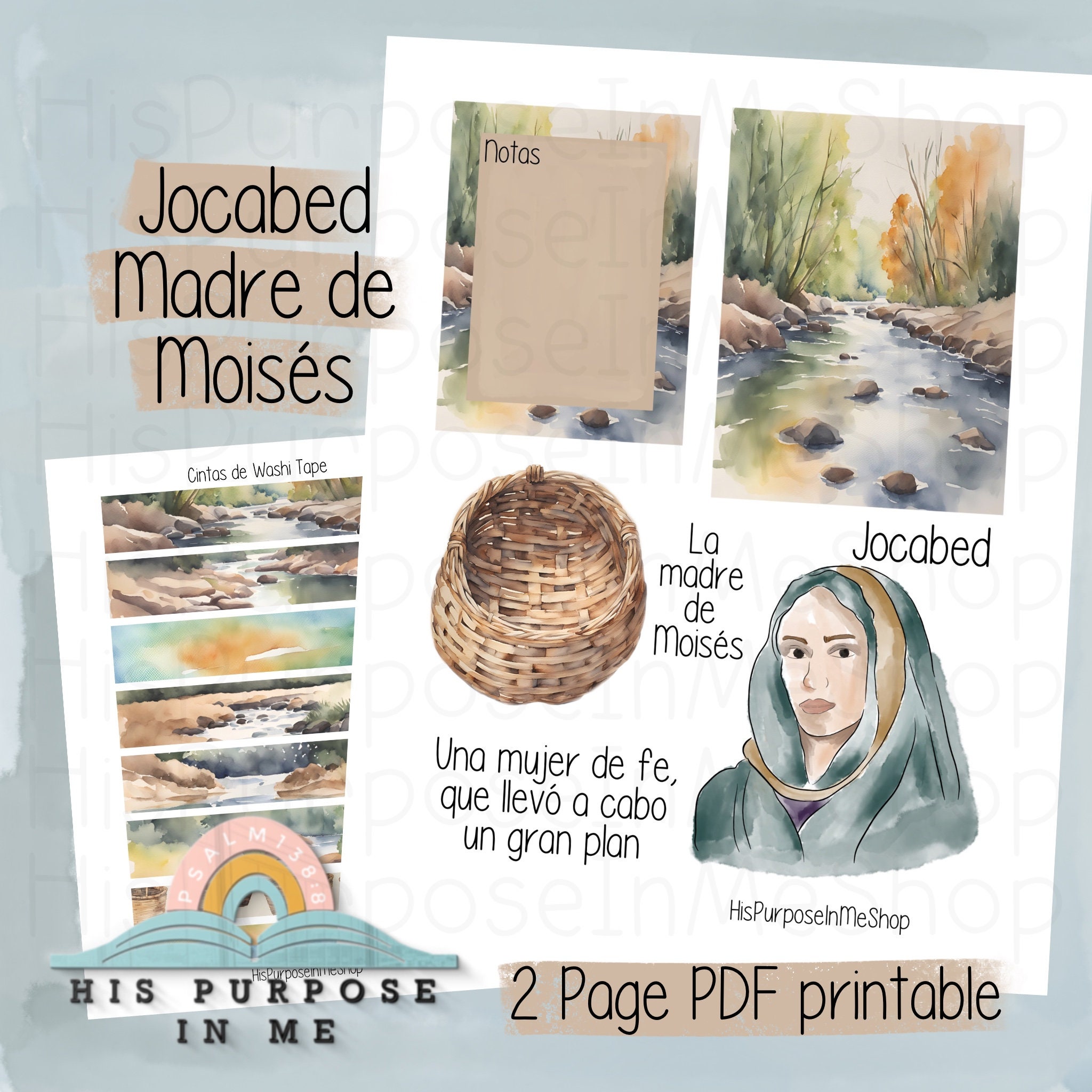 Jocabed Madre De Moisés - Bible Journaling - Printable - Bible Study ...