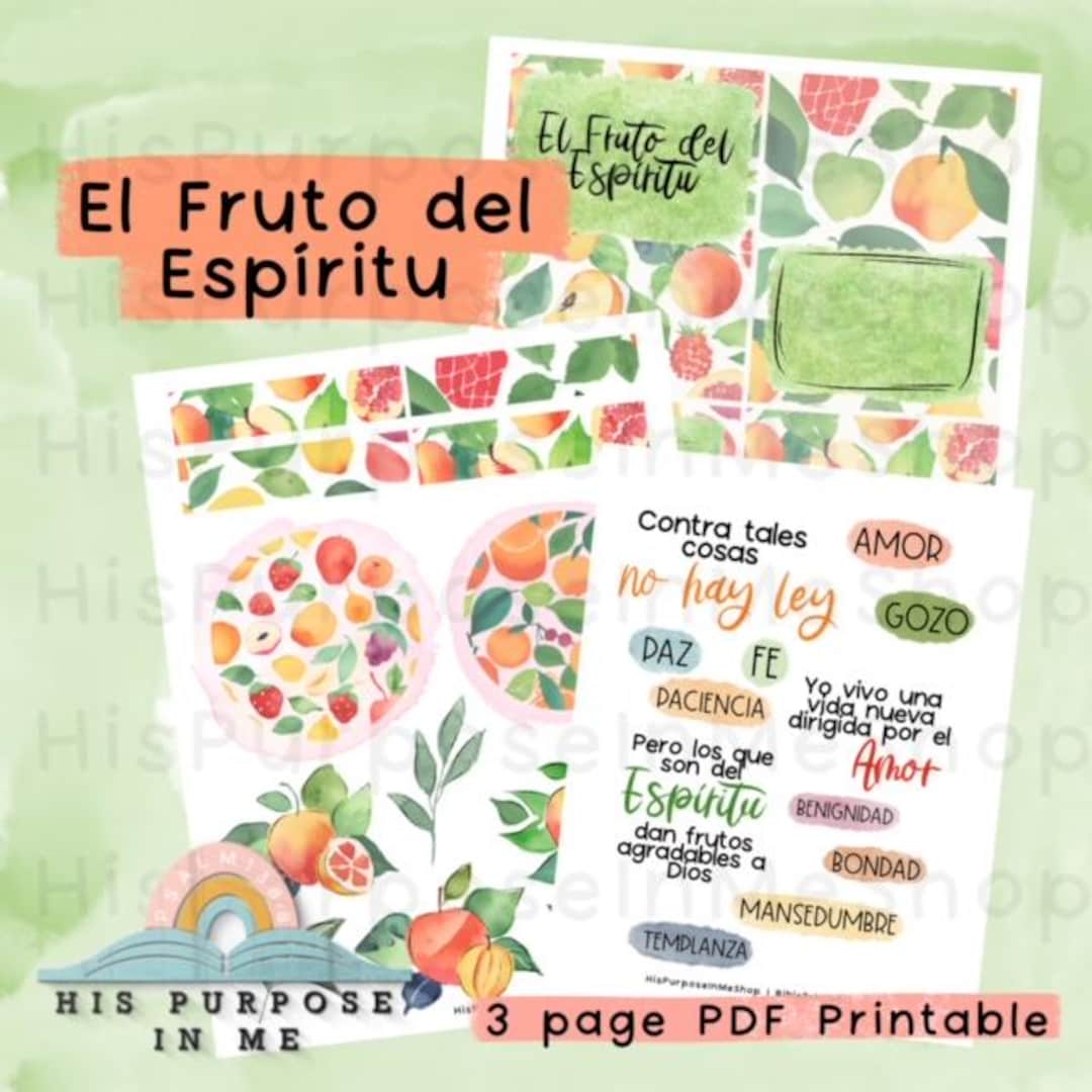 El Fruto Del Espíritu - Bible Journaling - Printable - Bible Study ...