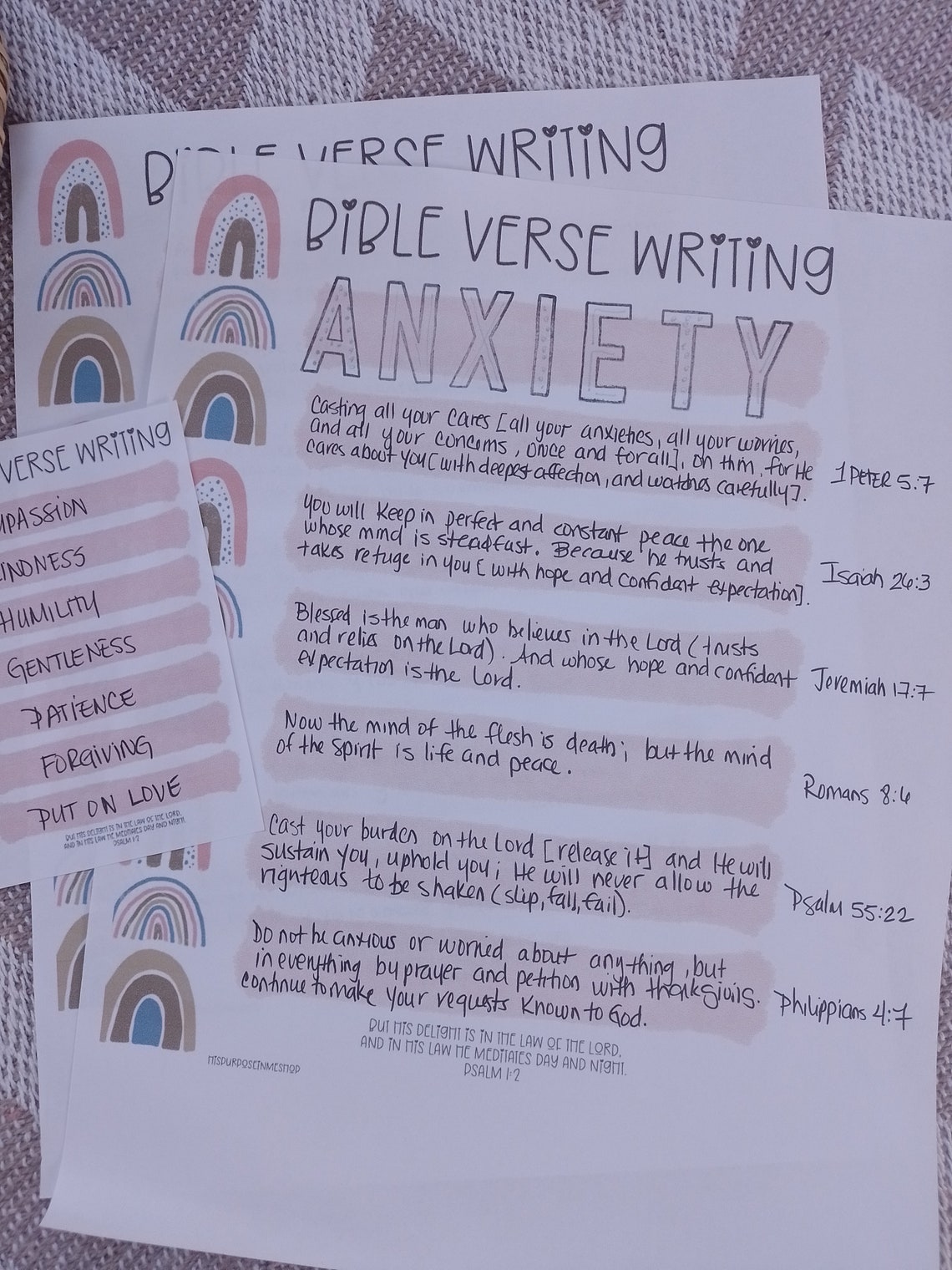 Bible Verse Writing Printable Set Bible Journaling Traceable Printable ...