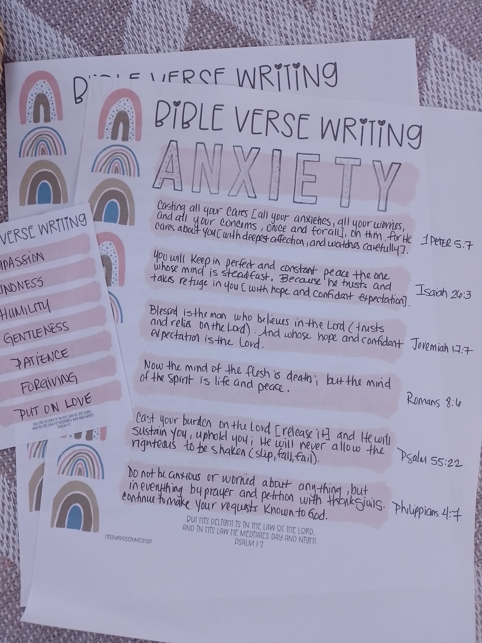 Bible Verse Writing Printable Set Bible Journaling Traceable Printable ...