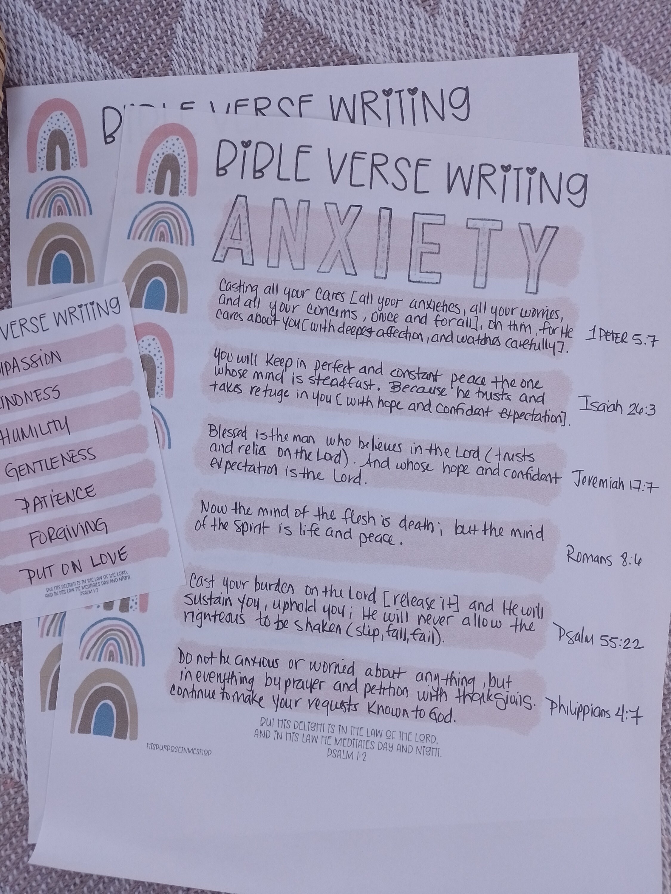 Bible Verse Writing Printable Set Bible Journaling Traceable Printable ...