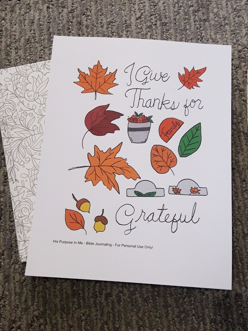 I Give Thanks for - Fall Autumn - Bible Journaling - Printable - Bible ...