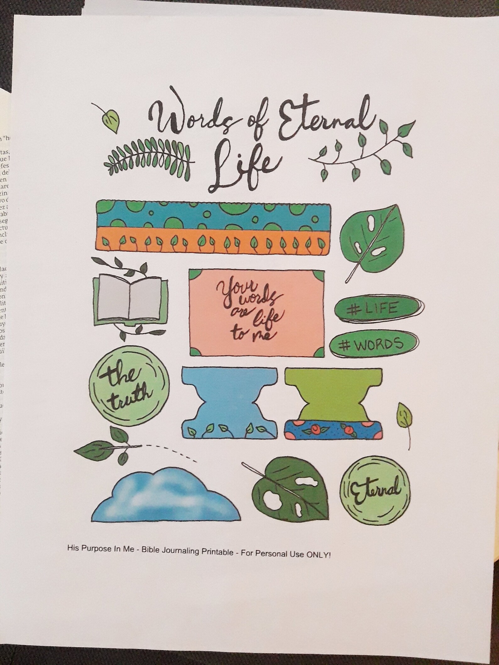 Words of Eternal Life - Bible Journaling - Printable - Bible Study ...