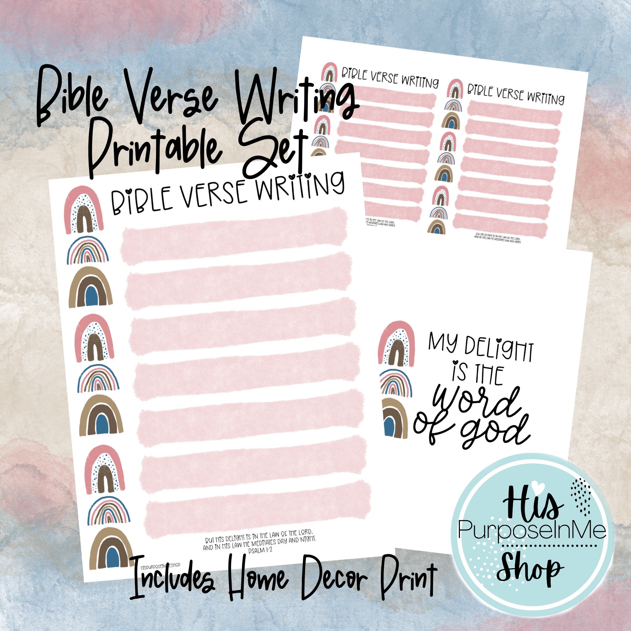 Bible Verse Writing Printable Set Bible Journaling Traceable Printable ...
