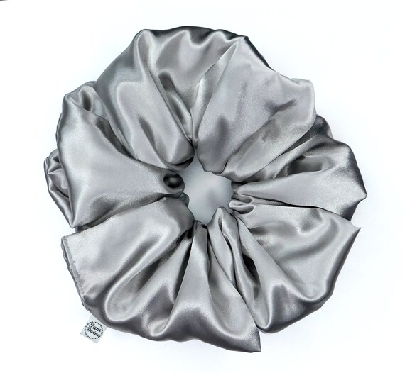 Grey Gray Satin Scrunchie Super Jumbo XXL Size Hair Tie Hair | Etsy