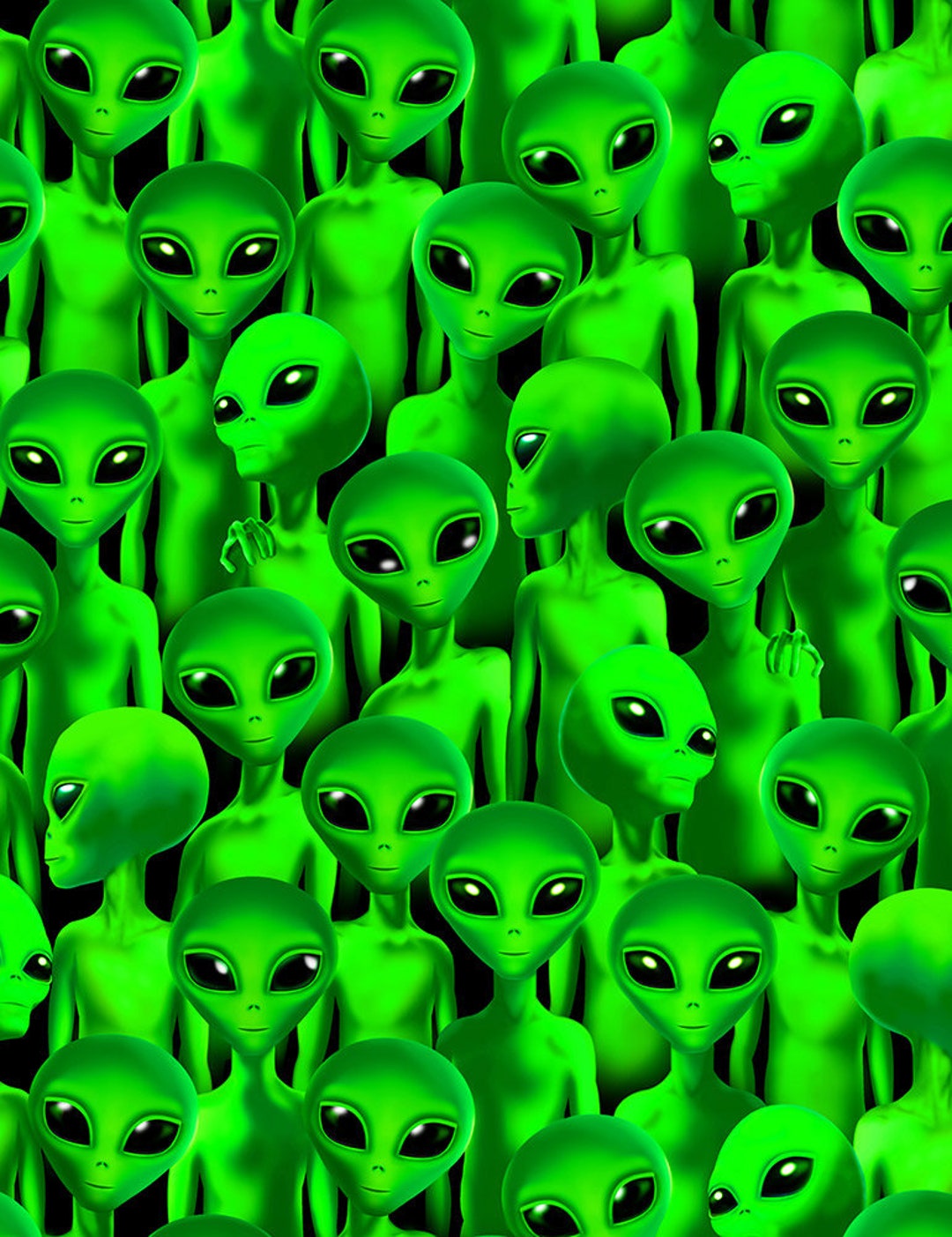 Alien - Packed Green Aliens (CD8842) in Green for Timeless Treasures - Etsy